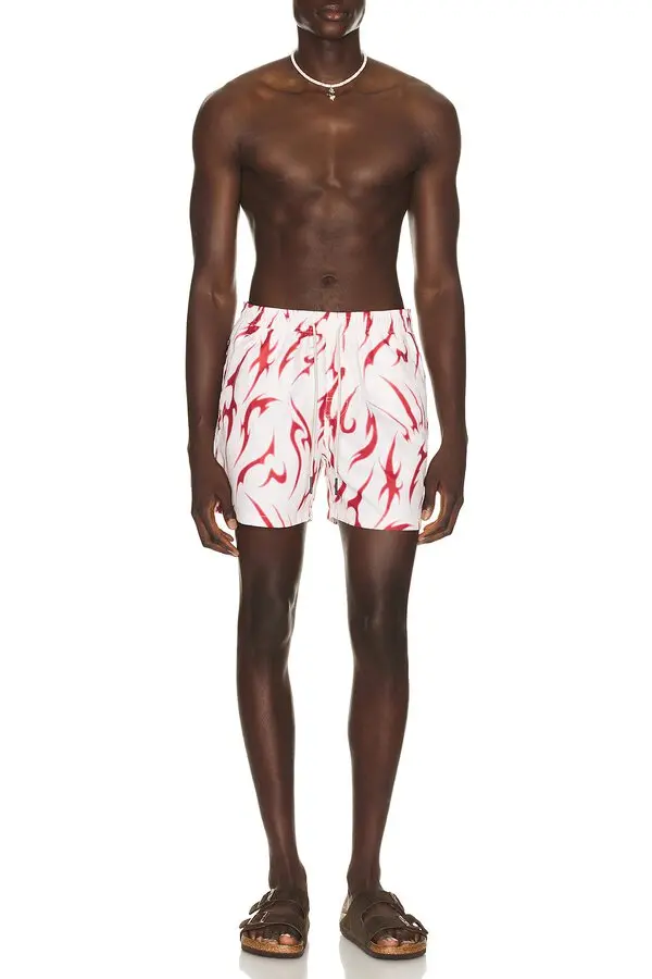 Oas Tribalo Swim Shorts With Graphic Print - Red