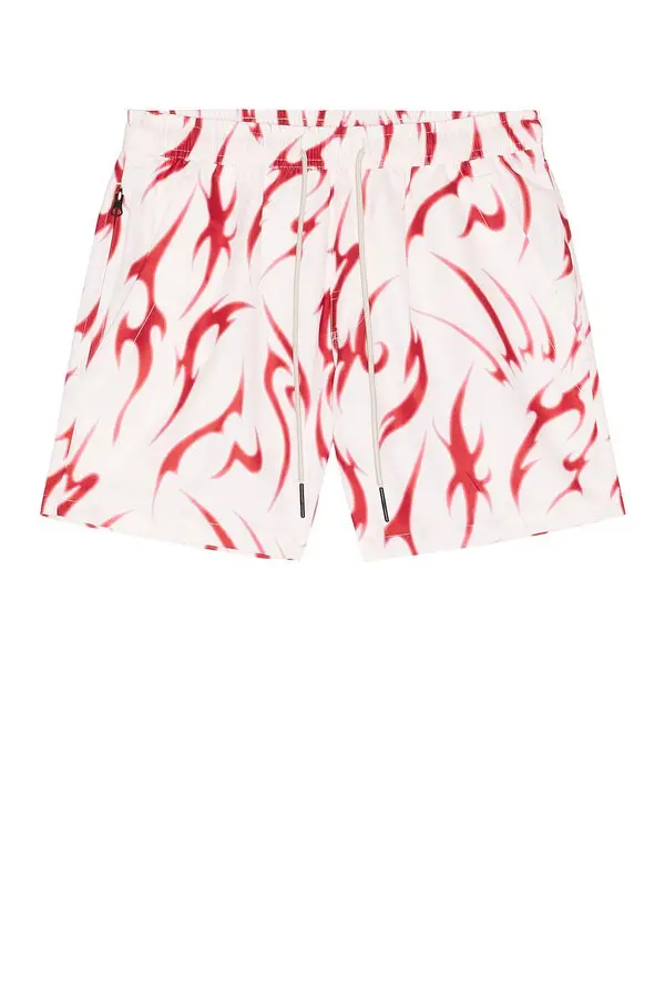 Oas Tribalo Swim Shorts With Graphic Print - Red