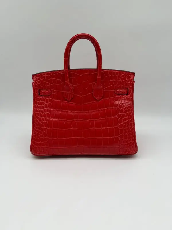 Hermès Birkin Geranium Matte Alligator Palladium Hardware - Red