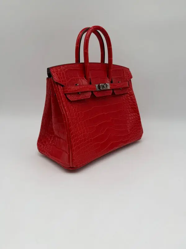 Hermès Birkin Geranium Matte Alligator Palladium Hardware - Red