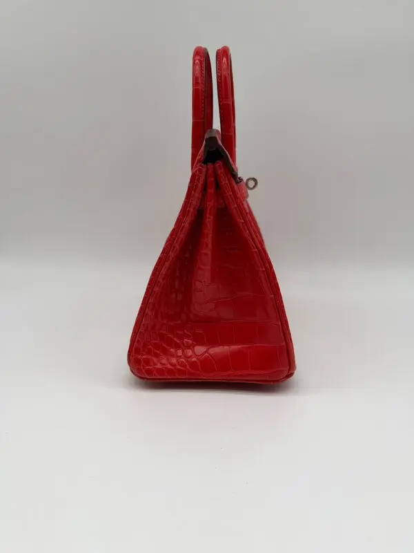 Hermès Birkin Geranium Matte Alligator Palladium Hardware - Red