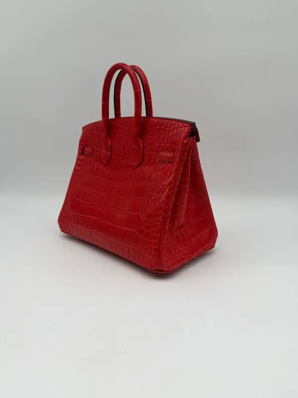 Hermès Birkin Geranium Matte Alligator Palladium Hardware - Red