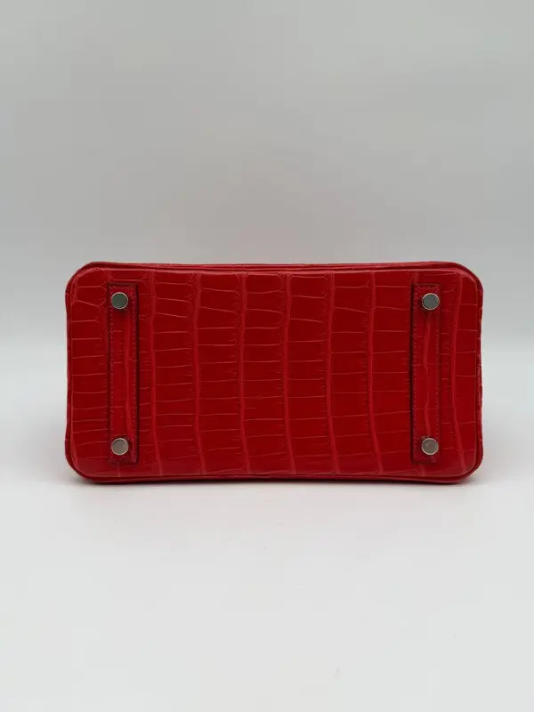 Hermès Birkin Geranium Matte Alligator Palladium Hardware - Red