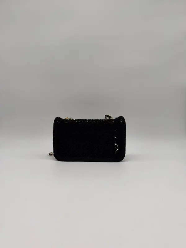 Chanel Mesh & Gold Tone Metal Flap Bag