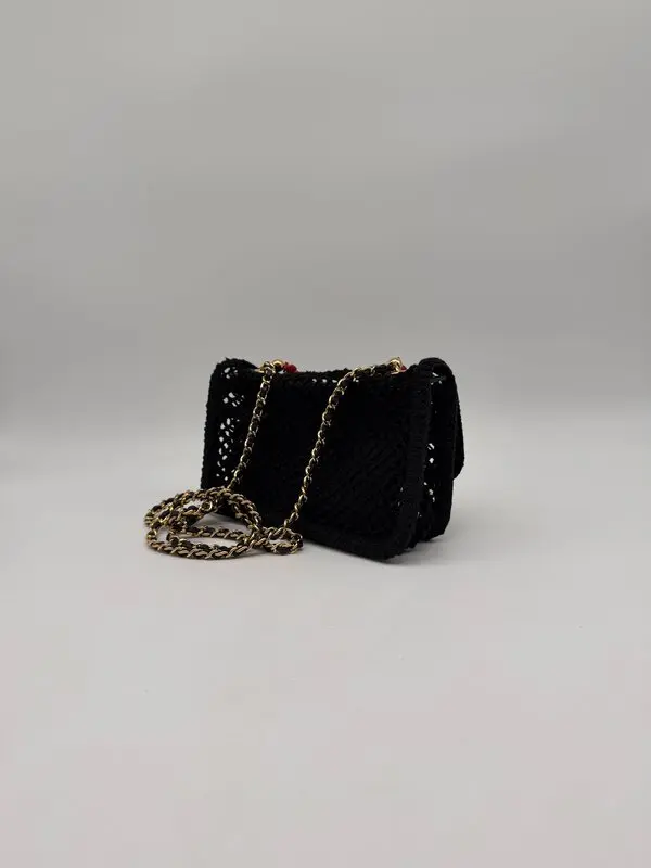 Chanel Mesh & Gold Tone Metal Flap Bag