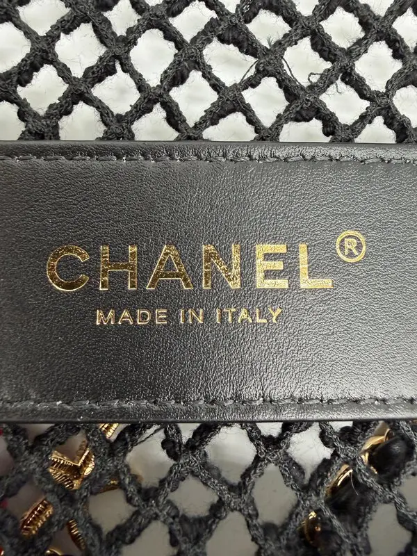 Chanel Mesh & Gold Tone Metal Flap Bag