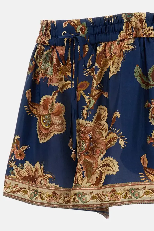 Zimmermann Printed Silk Relaxed Shorts - Multicolore