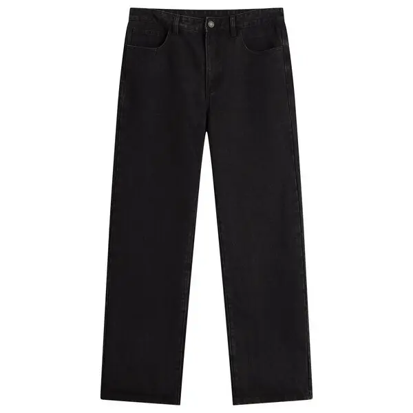 ANNIE HOOD Straight Leg Denim Jeans - Washed Black