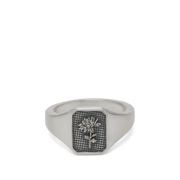 SERGE DENIMES Chrysanth Signet Ring - Silver