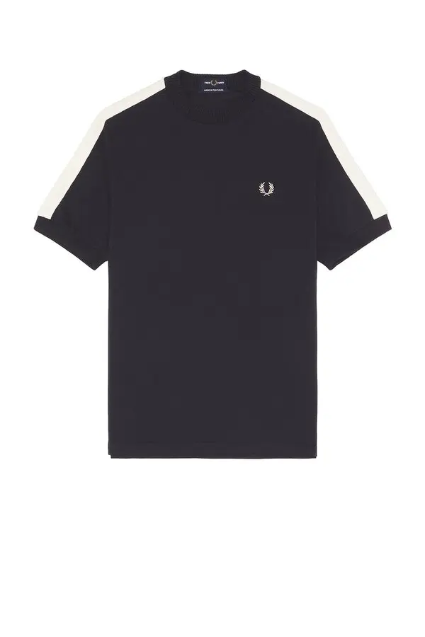 Fred Perry Cable Taped T-shirt In Blue