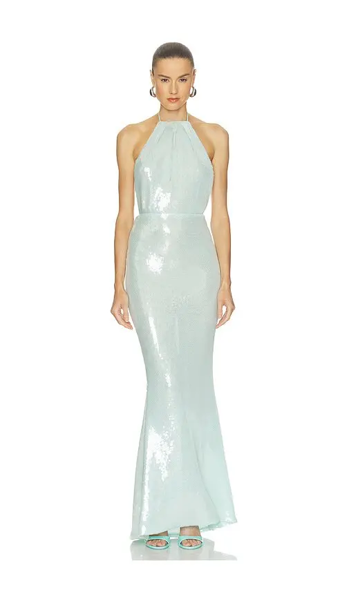 Retrofete Elexa Sequin Halterneck Maxi Dress