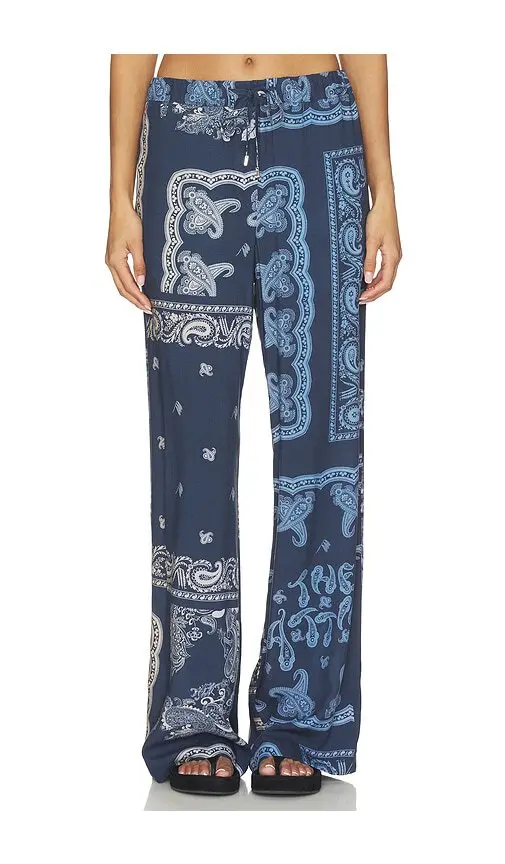 Attico Paisley Wide Leg Pants - Blue