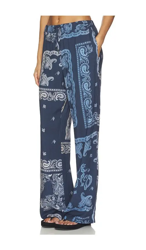 Attico Paisley Print Relaxed Fit Trousers - Blue