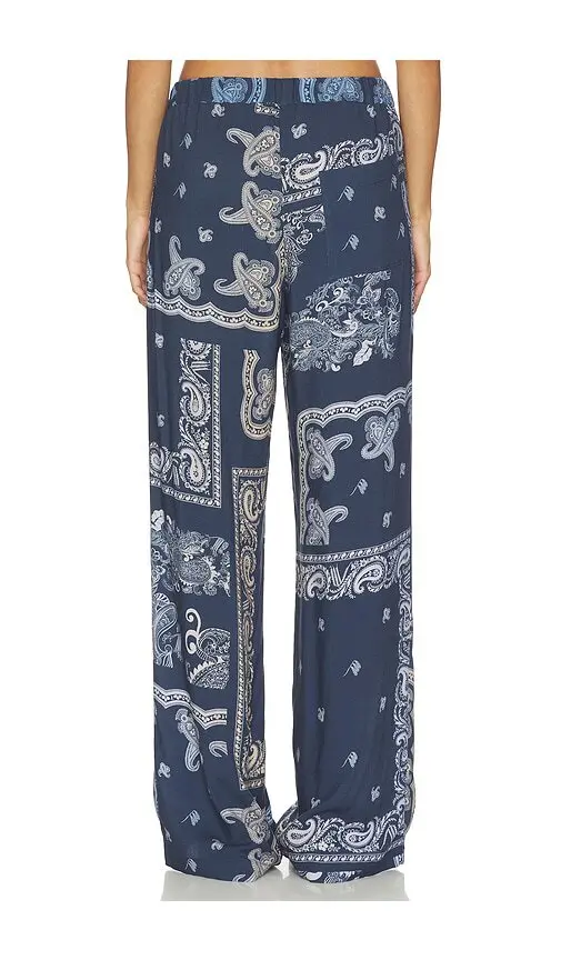 Attico Paisley Print Relaxed Fit Trousers - Blue