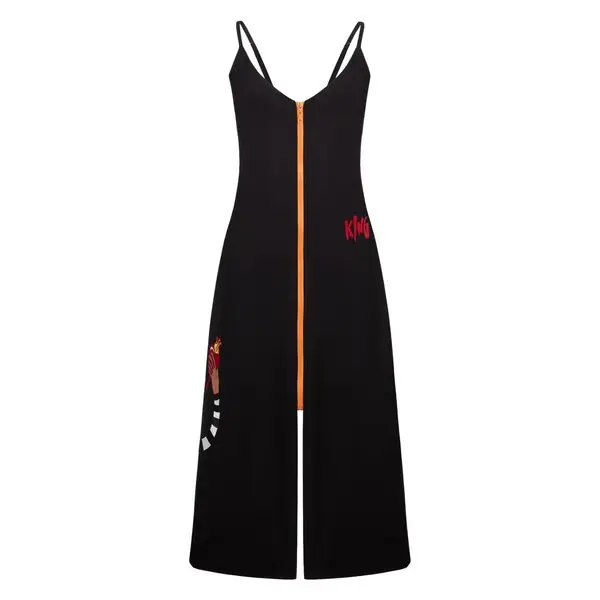 KING NAKED Strappy Embroidered Zip-up Dress