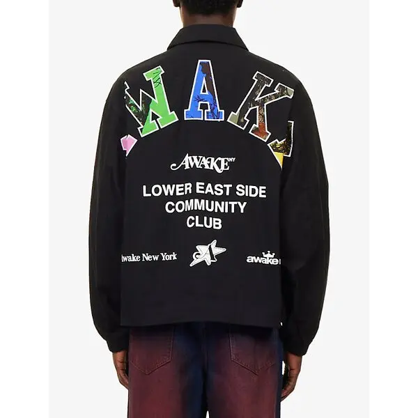 AWAKE NY Embroidered Cotton-blend Coach Jacket