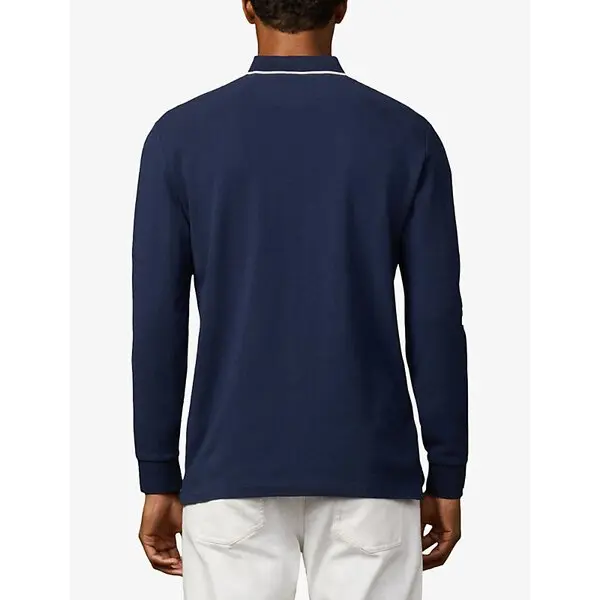 HACKETT Heritage Branded Classic-fit Cotton-jersey Polo Sweatshirt