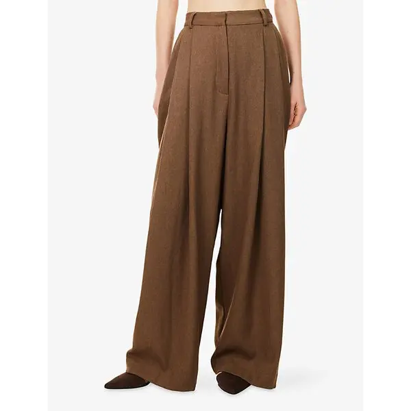 ATELIER NINETY FIVE Barrel Pleated Woven Trousers