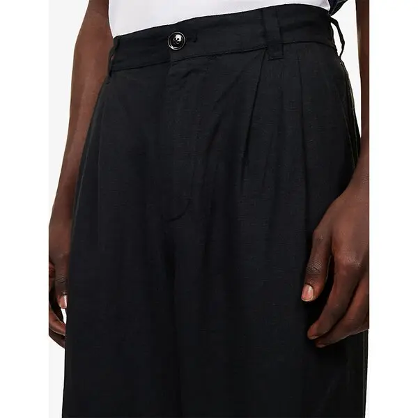 Obey Double-pleated Woven Trousers