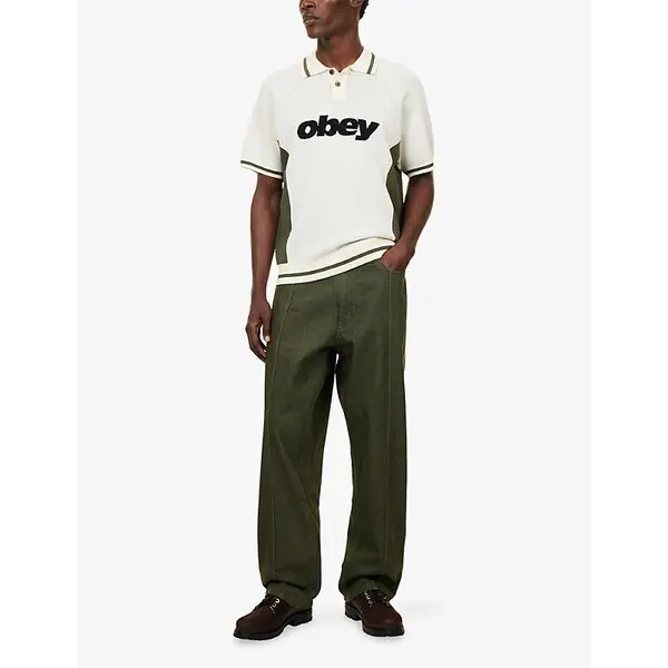 Obey Sport Logo-print Knitted Polo Top