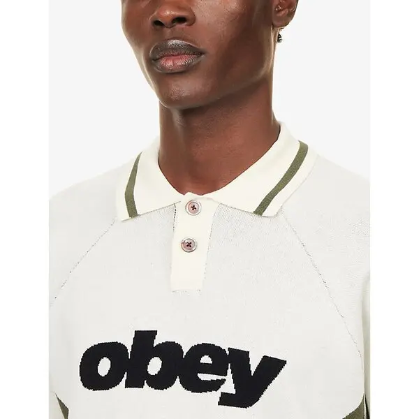 Obey Sport Logo-print Knitted Polo Top