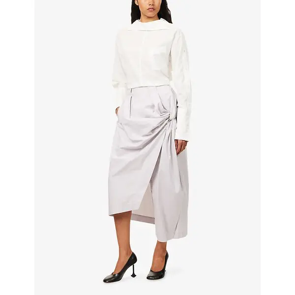 Issey Miyake Twist Draped Cotton Trousers