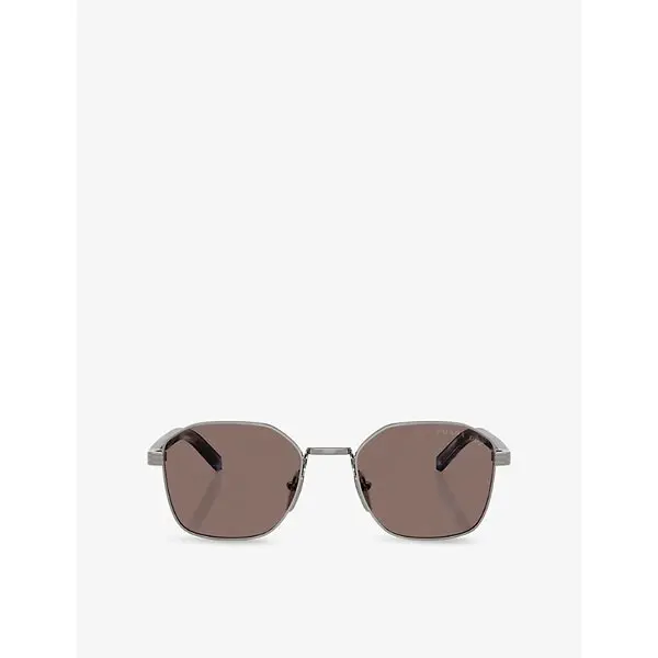 Prada Square-frame Steel Sunglasses - Grey