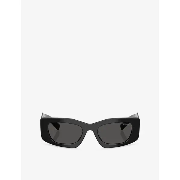 Prada Rectangle Frame Acetate Sunglasses - Black