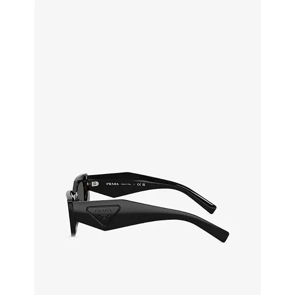 Prada Rectangle Frame Acetate Sunglasses - Black