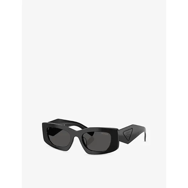 Prada Rectangle Frame Acetate Sunglasses - Black