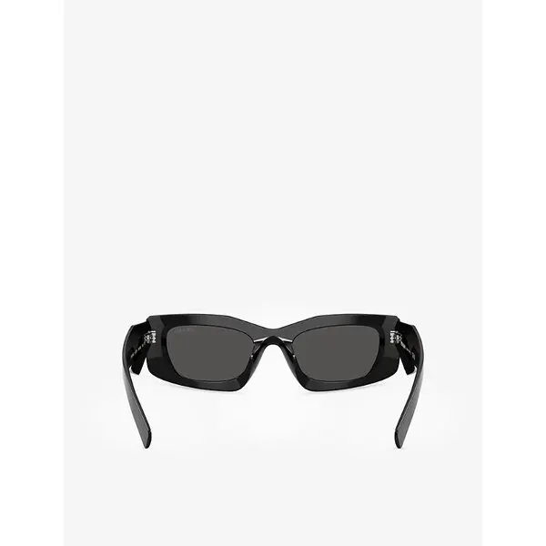 Prada Rectangle Frame Acetate Sunglasses - Black