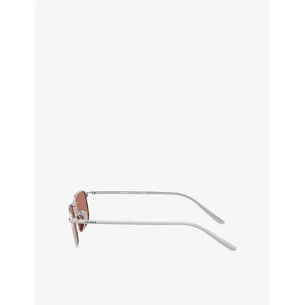 Prada Square-frame Metal Sunglasses - Silver