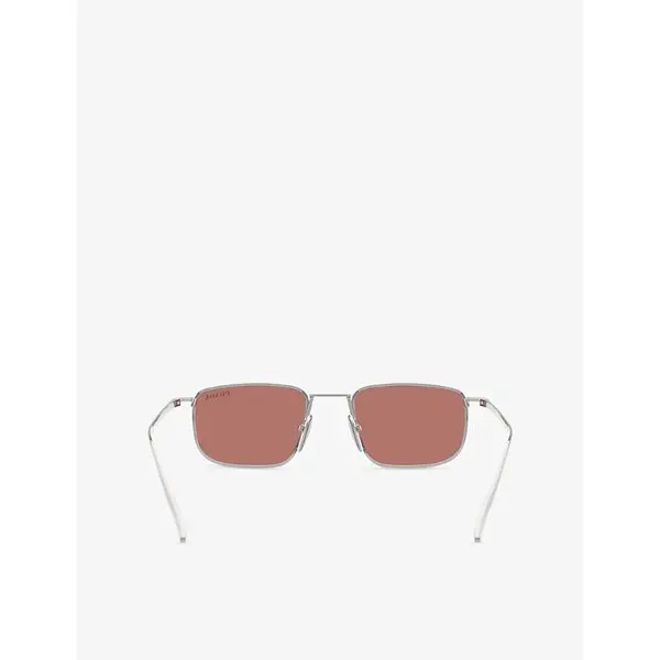 Prada Square-frame Metal Sunglasses - Silver