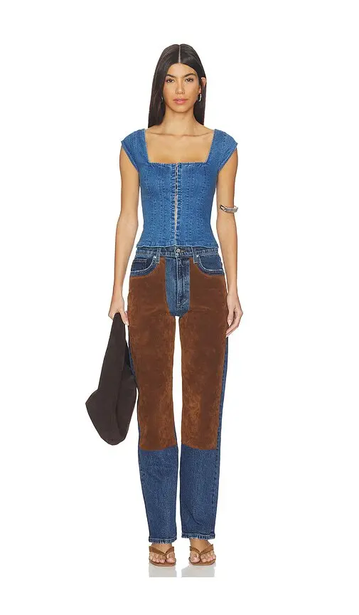 Free People Marilyn Denim Corset - Blue