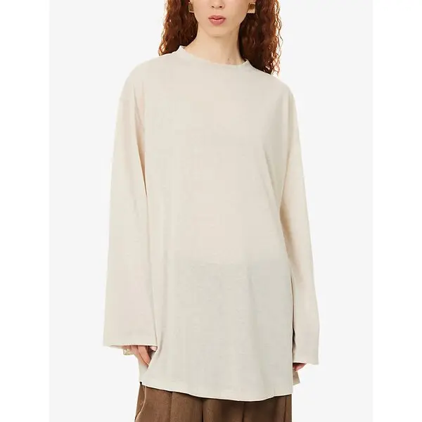 ATELIER NINETY FIVE Relaxed-fit Long-sleeve Jersey Top