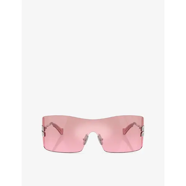 Miu Miu Rectangular-frame Metal Sunglasses - Silver