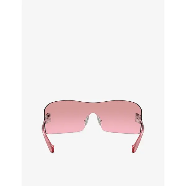 Miu Miu Rectangular-frame Metal Sunglasses - Silver