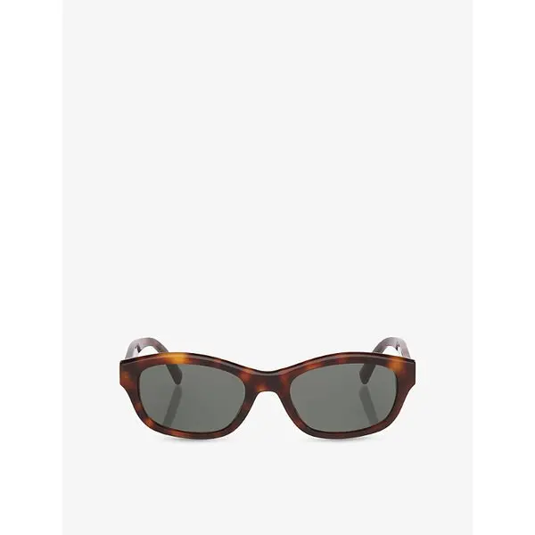 Saint Laurent Rectangle-frame Acetate Sunglasses - Brown