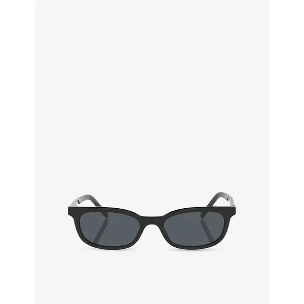 Saint Laurent Oval Frame Acetate Sunglasses - Black