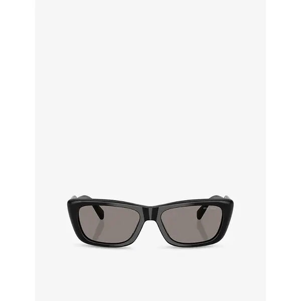 Miu Miu Rectangular Frame Acetate Sunglasses - Black