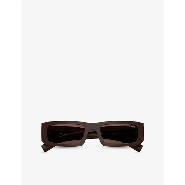 Prada Rectangle-frame Acetate Sunglasses - Brown
