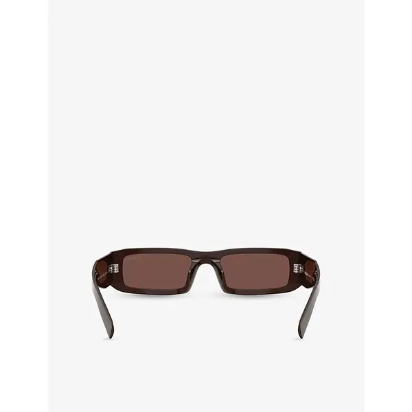 Prada Rectangle-frame Acetate Sunglasses - Brown