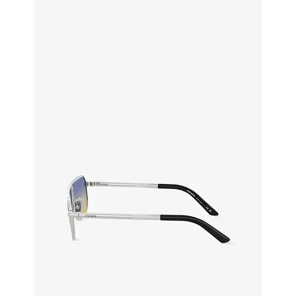 Prada Rectangular-frame Metal Sunglasses
