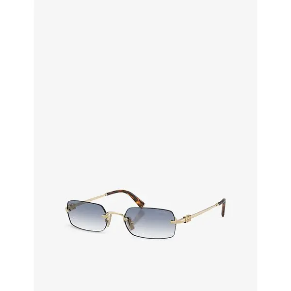 Miu Miu Rectangular Frame Metal Sunglasses