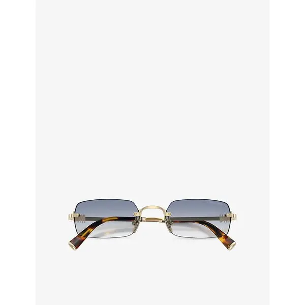 Miu Miu Rectangular Frame Metal Sunglasses