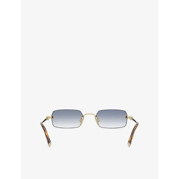 Miu Miu Rectangular Frame Metal Sunglasses