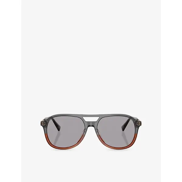Brunello Cucinelli Pilot-frame Acetate Sunglasses - Black