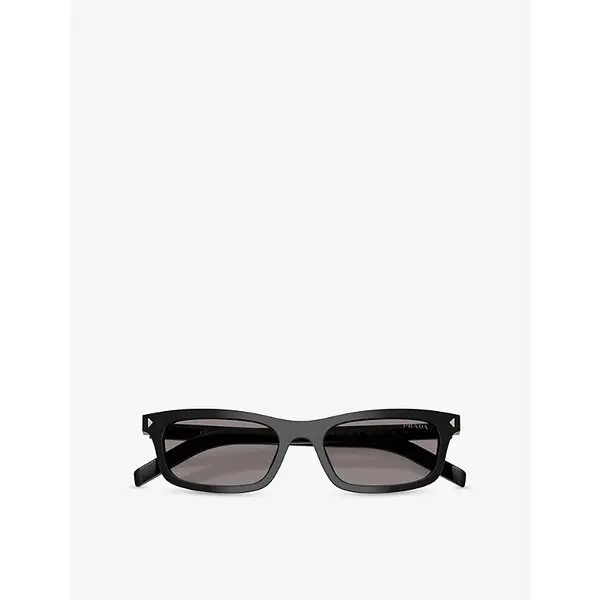 Prada Rectangle Acetate Sunglasses - Black