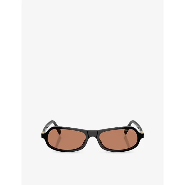 Miu Miu Irregular-frame Acetate Sunglasses - Black