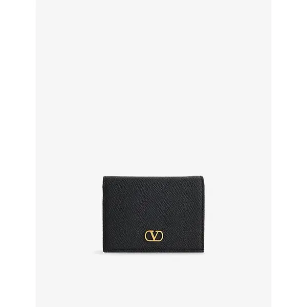 Valentino Garavani Vlogo Signature Leather Card Holder - Nero
